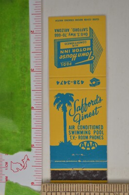 Vintage Matchbook Cover Town House Motor Inn Safford Hotel Arizona Lz3 ...