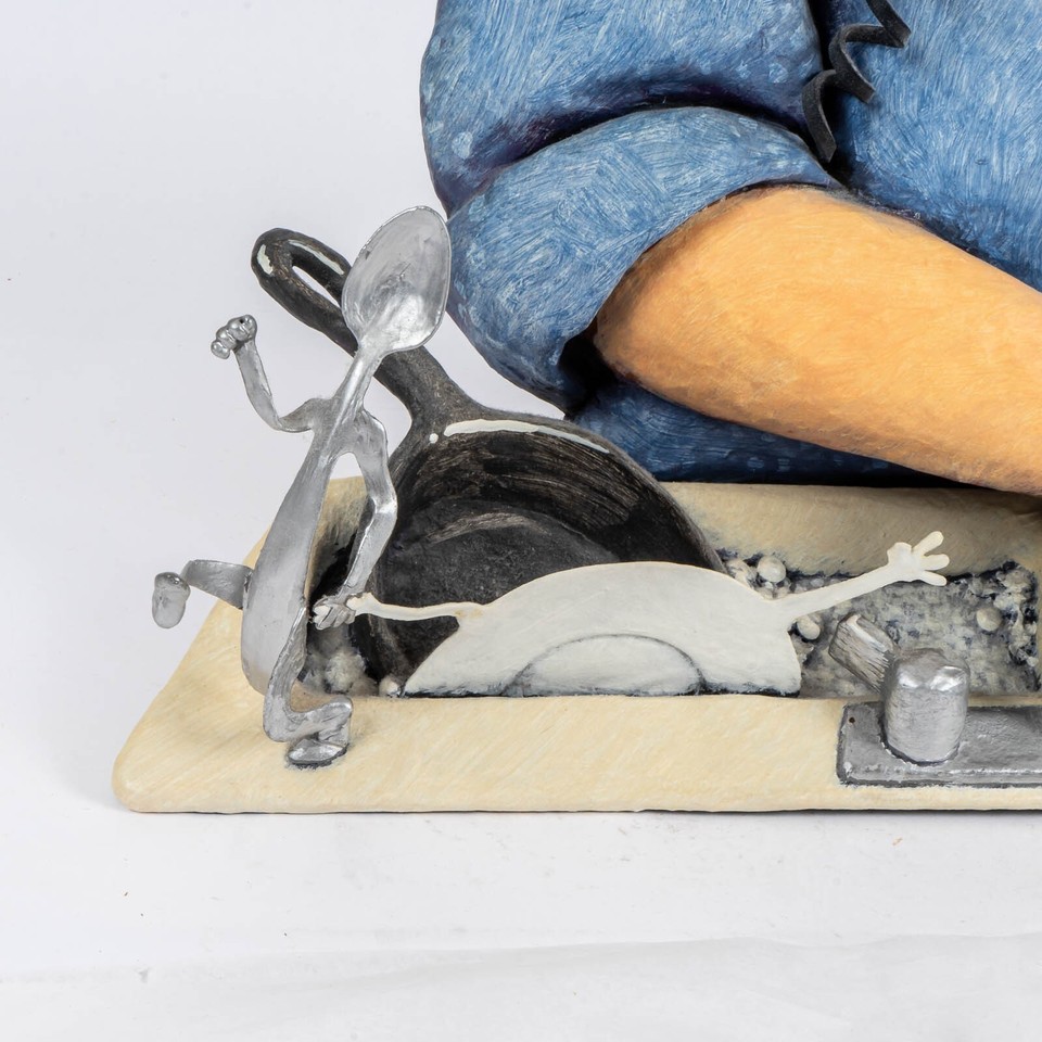 Stephen Hansen Sculpture Dish Runs Away with Spoon Papier Mache 6x19x23 ...