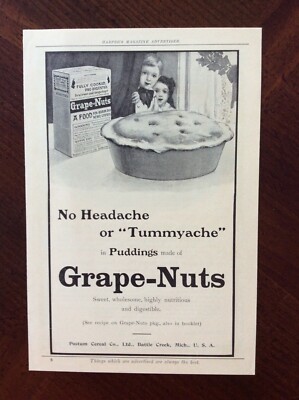1908 vintage original ad Grape-Nuts Cereal fantastic condition | eBay