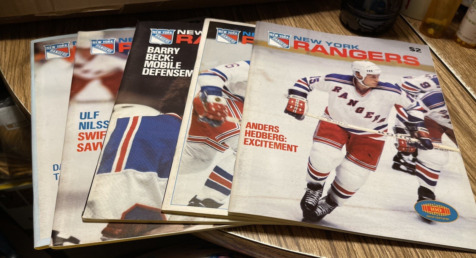 NY Rangers (4 Scored) Programs Hedberg, Maloney, Hickey, Beck, Nilsson ...