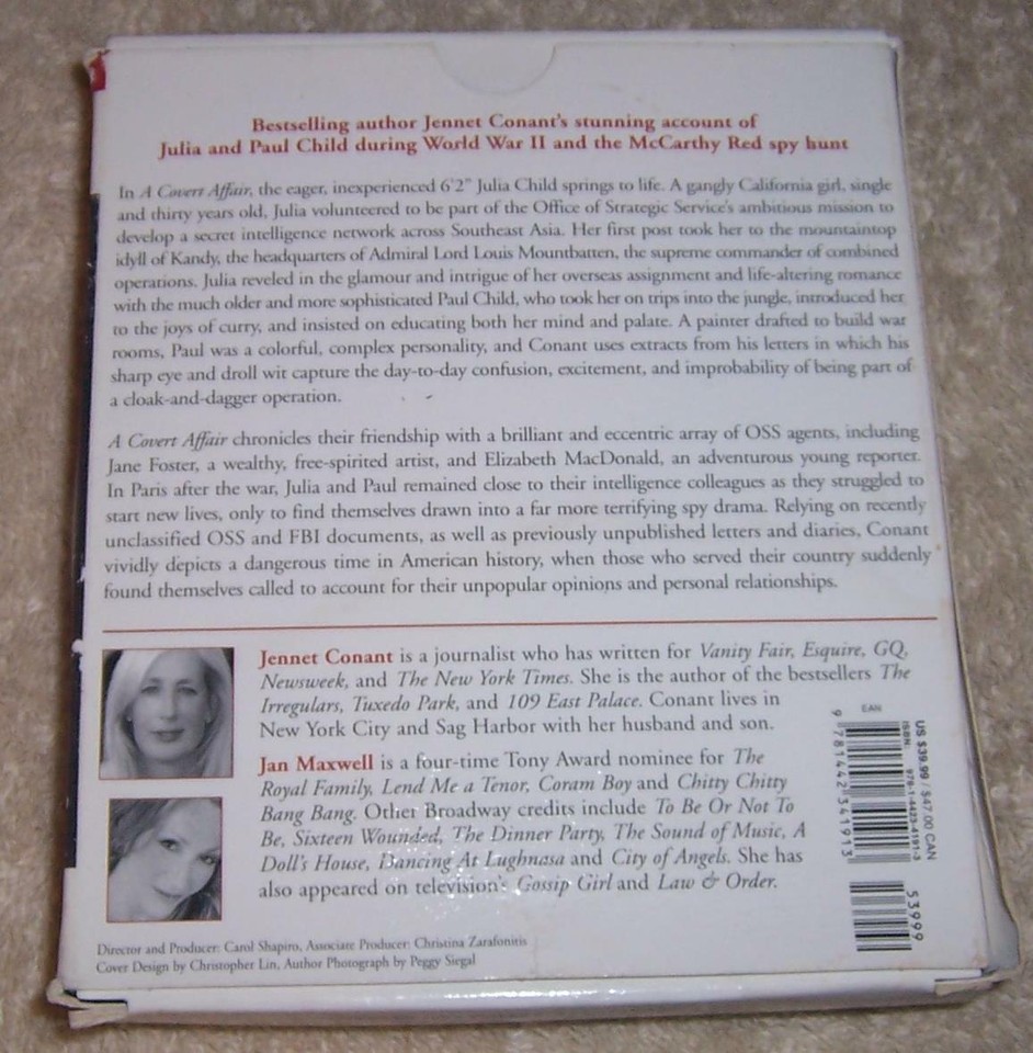 A Covert Affair Julia Child and Paul Child in OSS Jennet Conant Audio ...