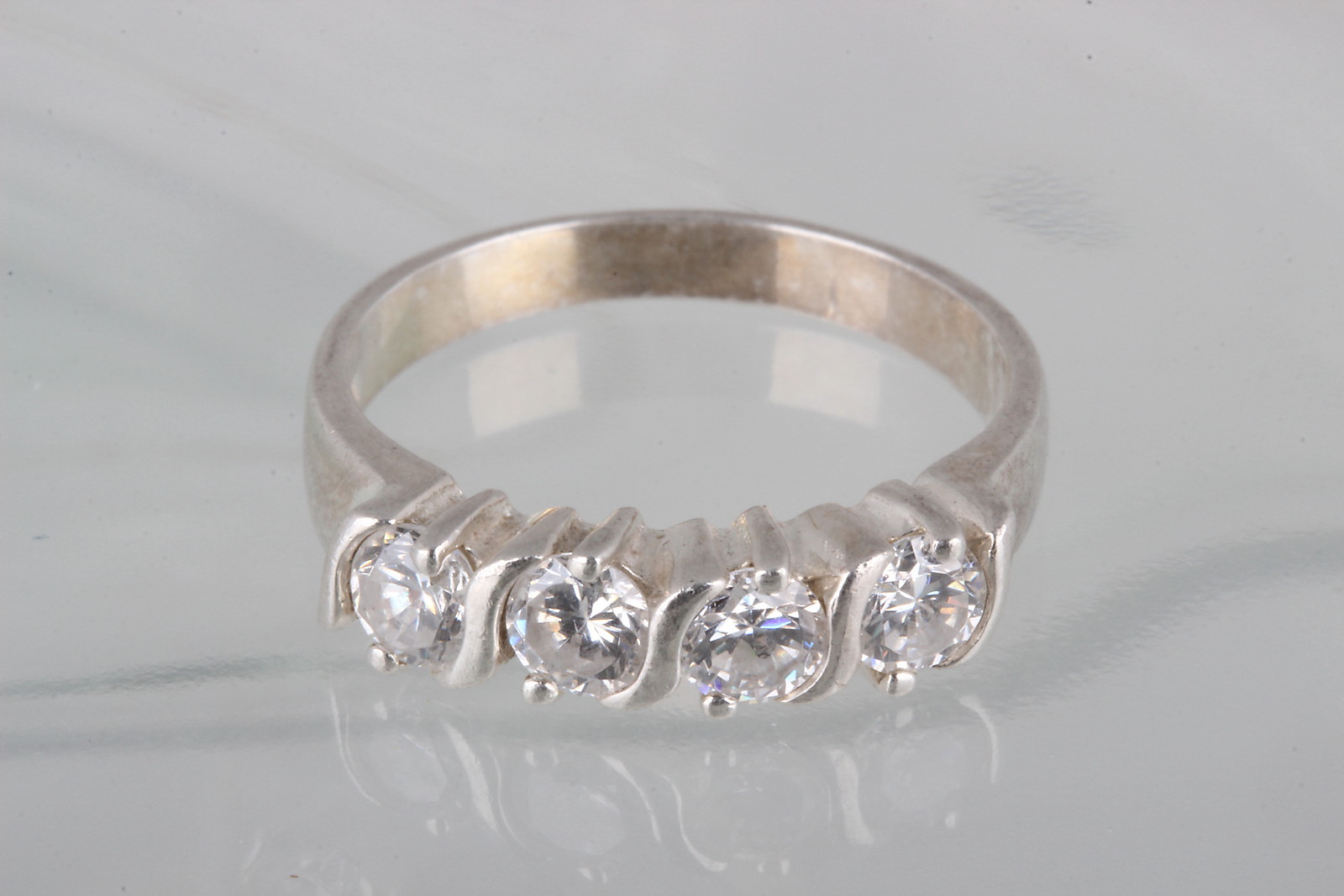 SETA STERLING SILVER CLEAR CRYSTALS RING 925 FINE 5593 | eBay