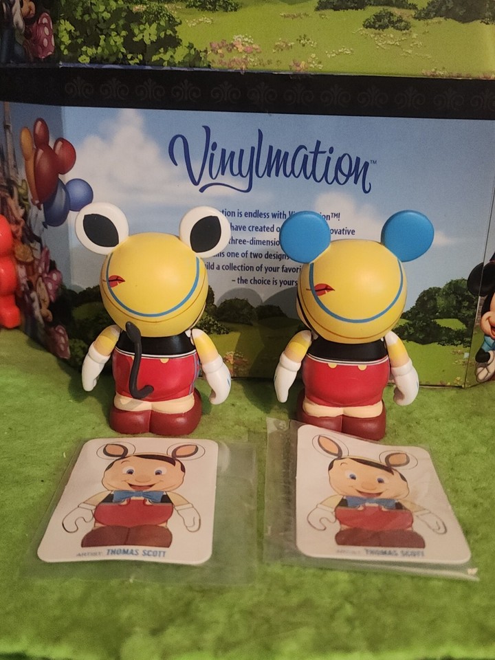 DISNEY Vinylmation 3" Park Set 1 Animation Pinocchio Variant Lot With ...