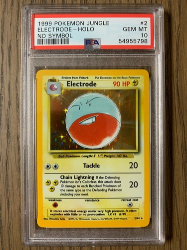 PSA 10 - Pokemon ELECTRODE - Jungle NO SYMBOL Error - 2/64 Holo Rare ...