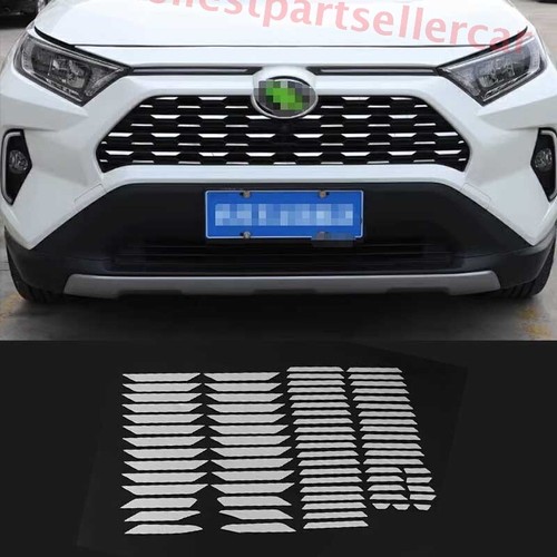 For Toyota RAV4 19-24 Chrome Steel Front Grille Strips Clip Decals ...