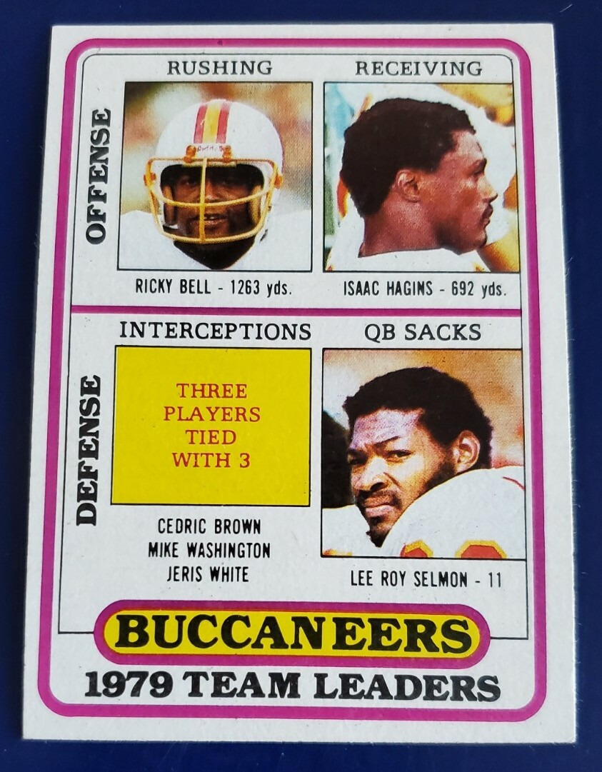 1980 Topps Buccaneers Team Leaders Lee Roy Selmon, Isaac Hagins, Ricky ...