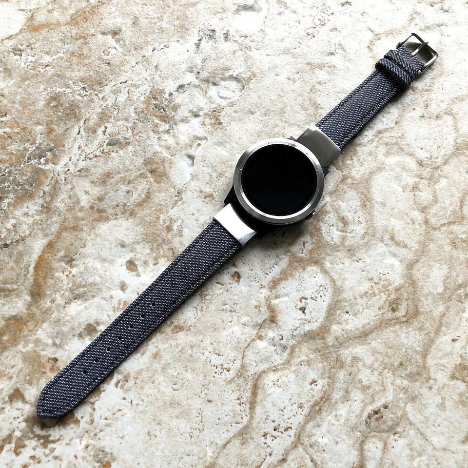 Jeans Printed JD Leather Band Strap for Garmin Instinct 2S Smartwatch ...