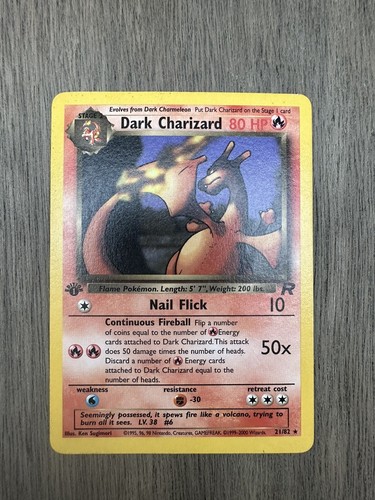 DARK CHARIZARD 1ST EDITION - Team Rocket 21/82 - WOTC Non-Holo Pokemon ...