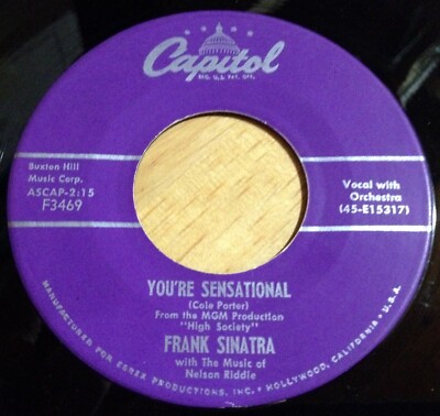 Frank Sinatra 45 You're Sensational / Johnny Concho Theme (Wait For Me ...