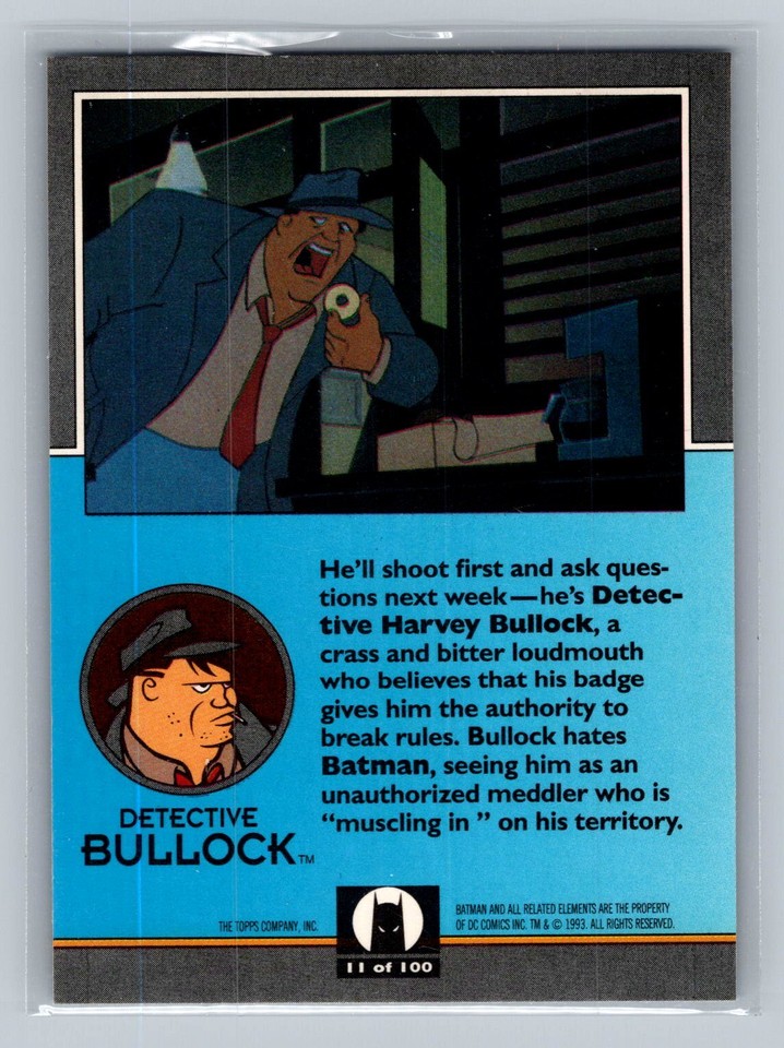 Detective Bullock 1993 Topps Batman: The Animated Series | eBay