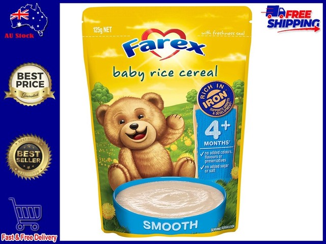 3x Farex Baby Food 4 Months Rice Cereal 125g for sale online | eBay