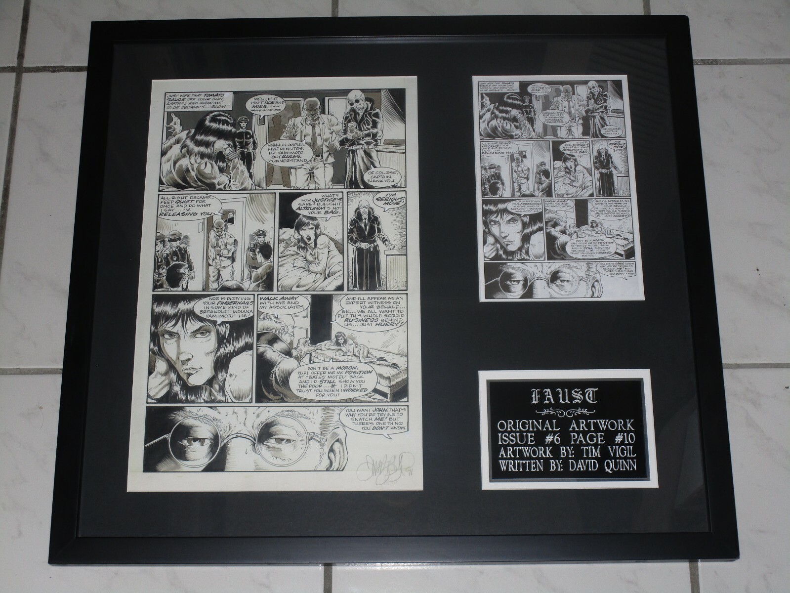 Tim Vigil Faust # 6 Page 10 Original Art David Quinn Framed With ...