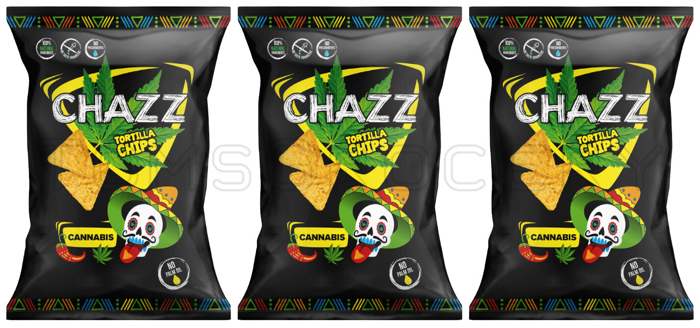 3 CHAZZ CANNABIS & CHALAPA Pepper Flavor Tortilla Chips Crisps Snacks ...