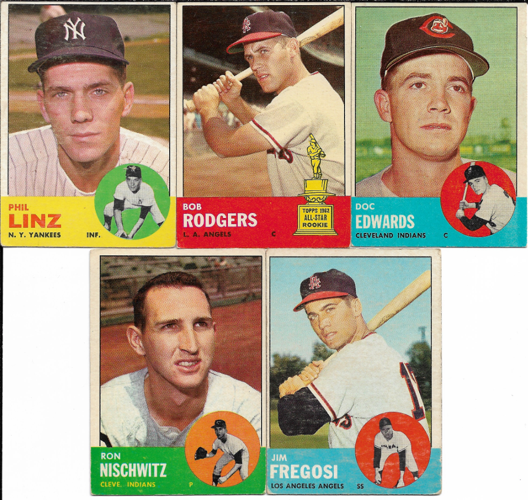 1963 Topps Baseball Stars 5 Card Lot with Jim Fregosi & Phil Linz VG-EX ...