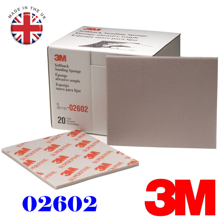3M Super Fine Sandpaper 2602 Softback Sanding Sponge Paper Box | eBay
