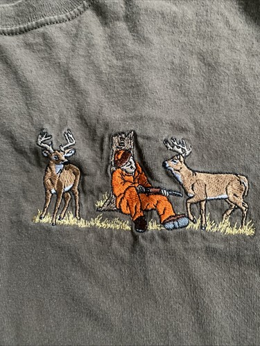 Vintage Hunting Shirt Adult XL Brown Deer Man Funny Sleeping Deer ...