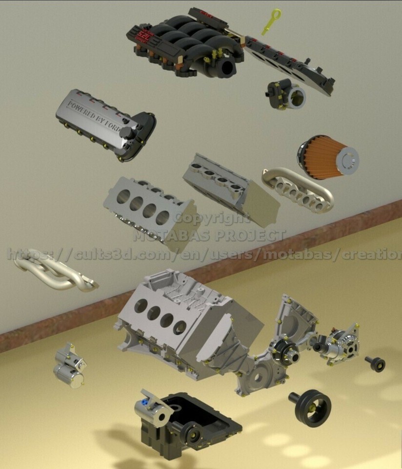 1/25 3d Resin Ford Voodoo Engine With Transmission | eBay