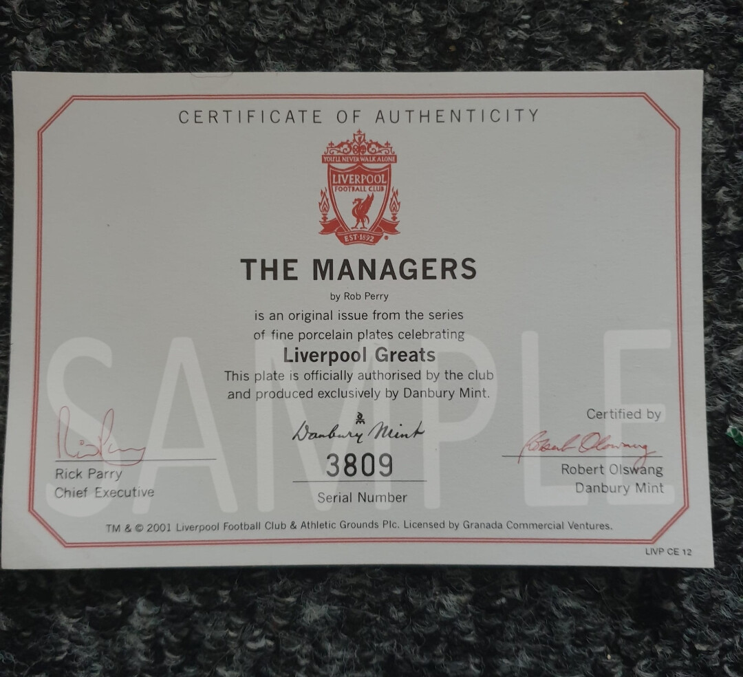 CHOOSE YOUR PLATE Danbury Mint LIVERPOOL FC Champions Legends Plates ...