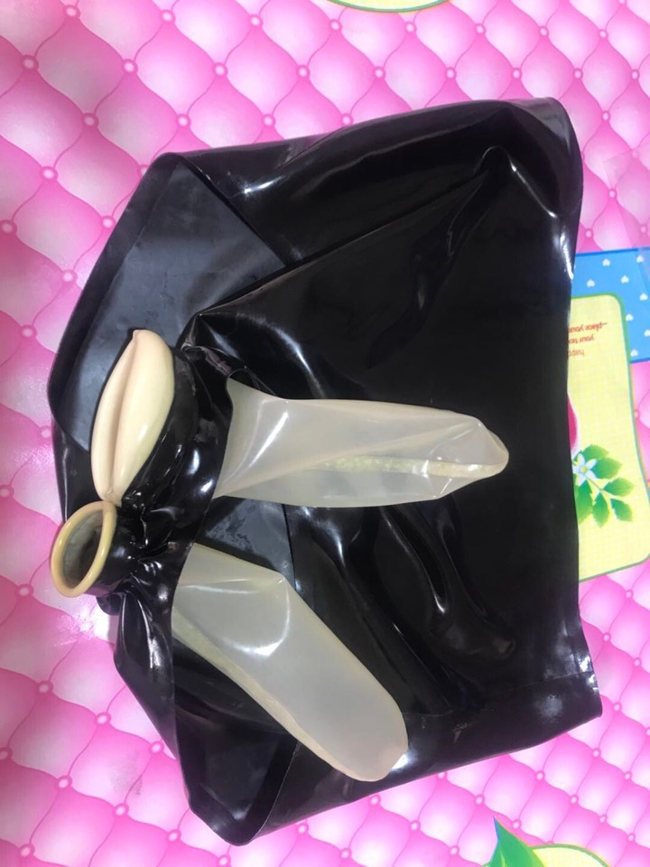 Latex Underpants Vagina Sheath anus sheath Briefs Women Panties 0.4mm ...