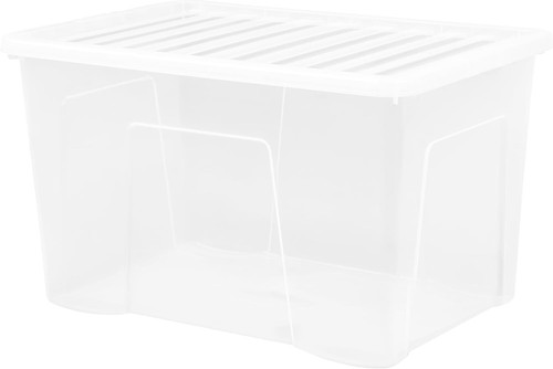 Extra Large 102 Litre Clear Plastic Storage Box with Lid Stackable ...