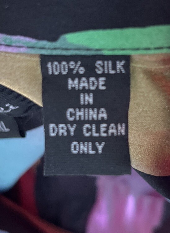 GENELLI 100% PURE SILK Long Sleeve SHIRT / COLORFUL / MEN’S size XXL ...