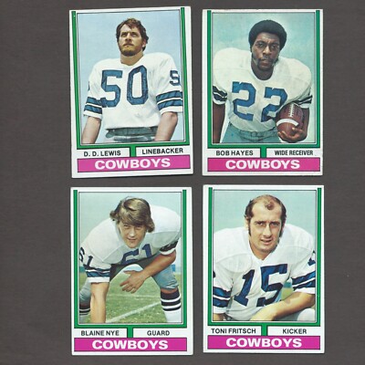 Dallas Cowboys (4) Bob Hayes #28, D. D. Lewis #303 ~ 1974 Topps ...