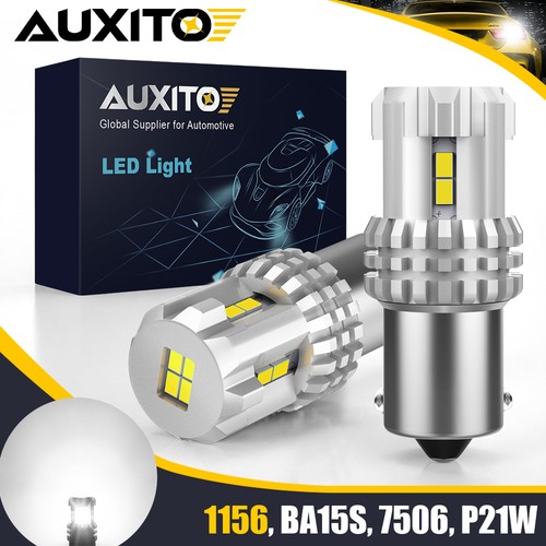 2x AUXITO 1156 P21W BA15S LED Indicator Backup Reverse Light Bulb DRL ...