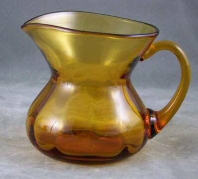 Vintage Rainbow Art Glass Amber 3.5" Small Pitcher/Jug #150 | eBay