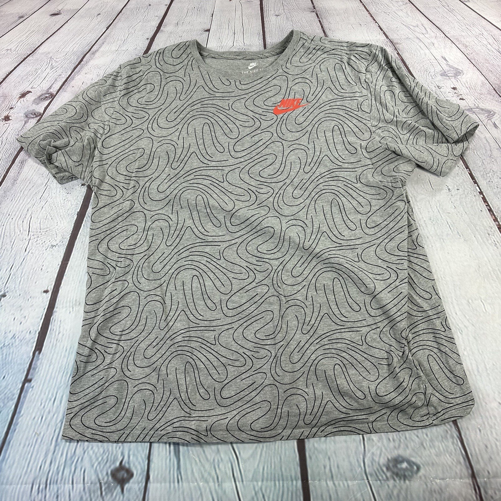 Nike T-Shirt With Swirl Print In Gray 834699 Men’s XXL Athletic Nike ...