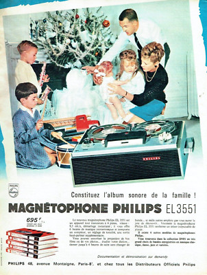 publicité Advertising 0923 1964 magnétophone Philips album sonore ...