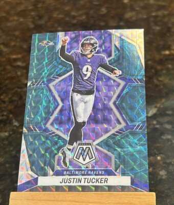 2022 Panini Mosaic Justin Tucker Genesis Prizm SSP Case Hit #18 Ravens ...