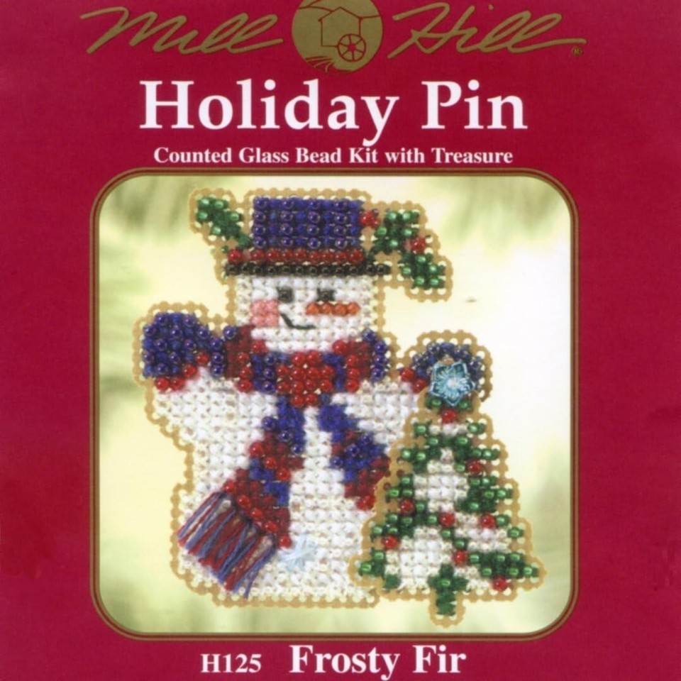 MILL HILL GLASS BEAD PIN KIT Ornament Beaded Cross Stitch FROSTY FIR ...