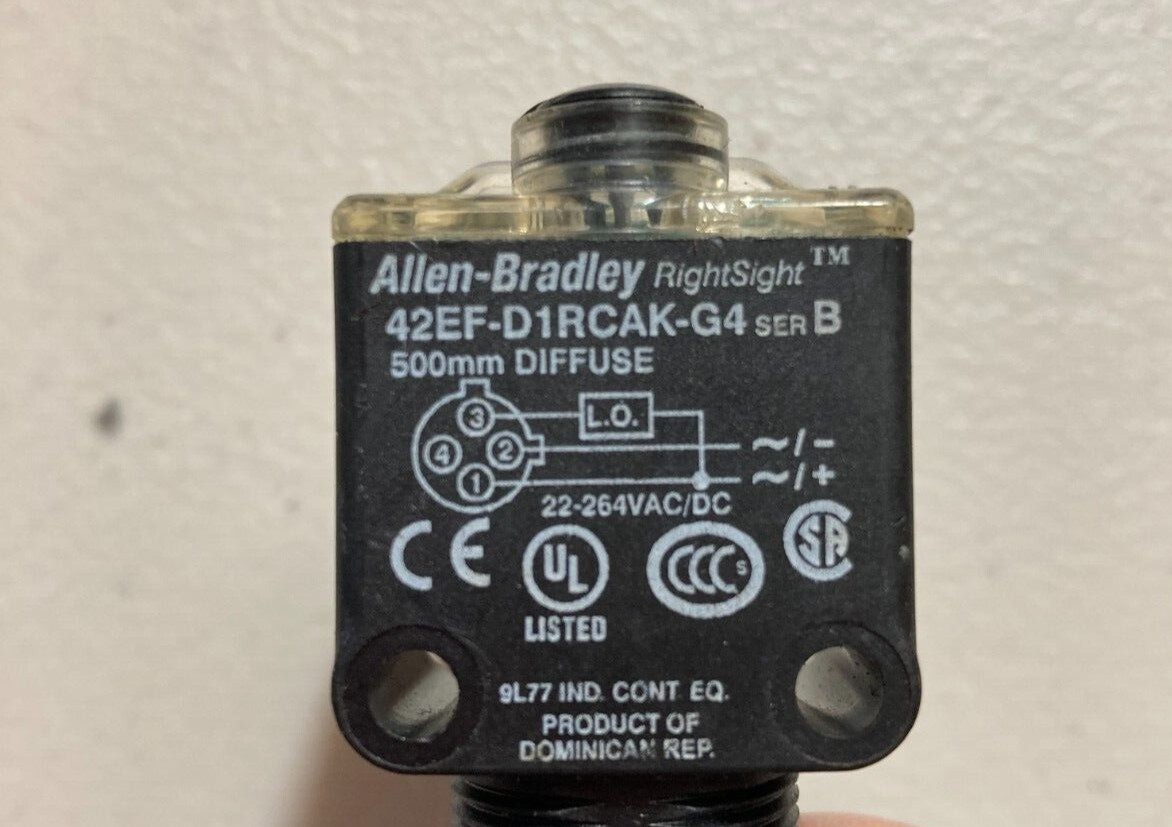 Allen Bradley 42ef-d1rcak-g4 Photoelectric Sensor Ser a 500mm Diffuse ...