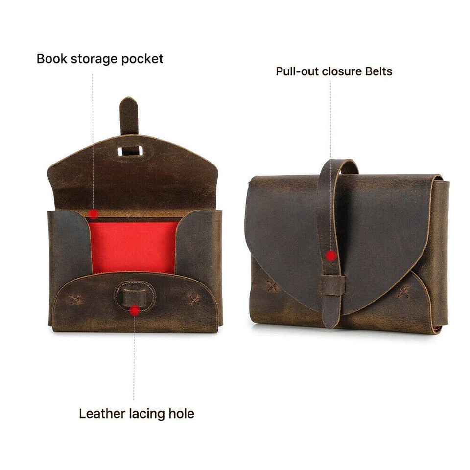 Vintage Genuine Leather Book Cover Case Bag Holy Bible Storage ...