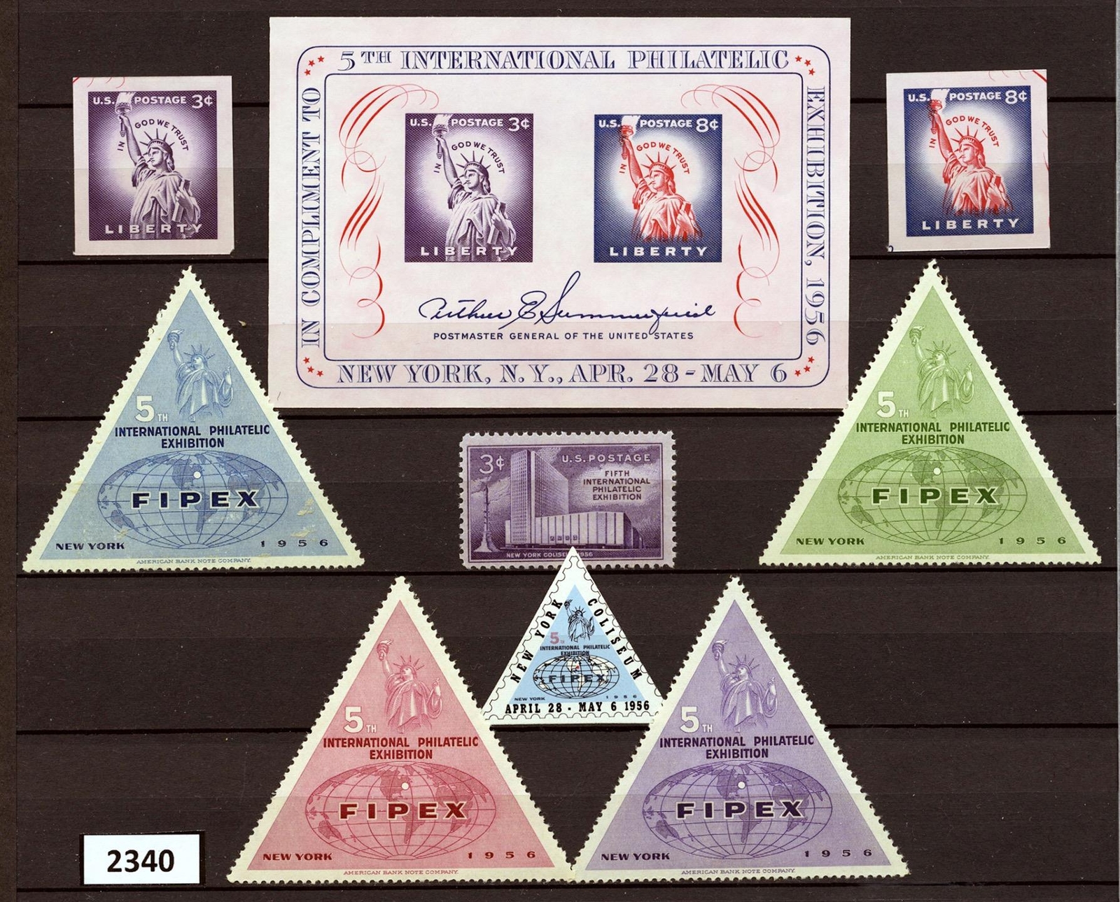 Dealer Dave Cinderella Stamps 1956 INTL PHIL EXHIBITION FIPEX SET, MNH ...