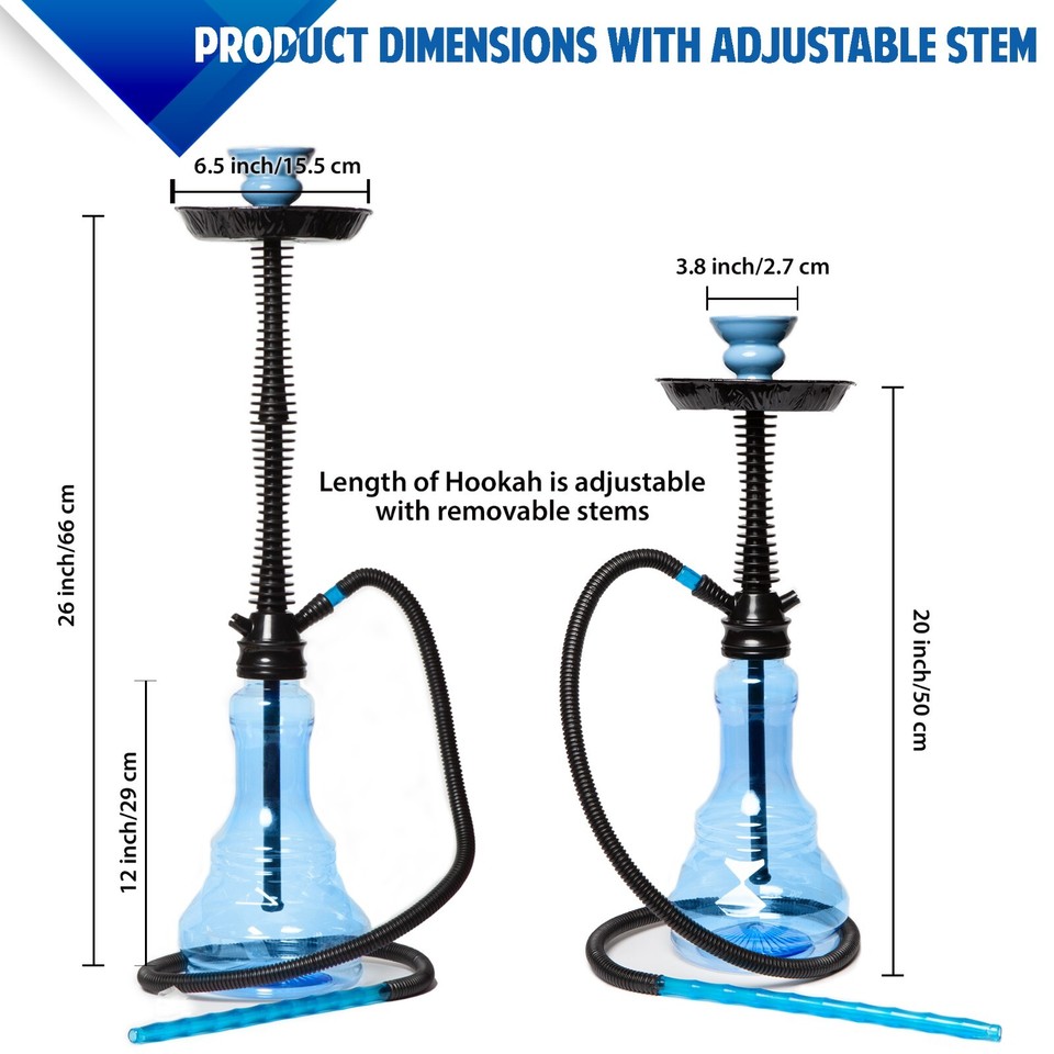 XPRESS HOOKAH Portable Plastic Hookah Pipe Set 30" Incudes Hose & Bowl ...