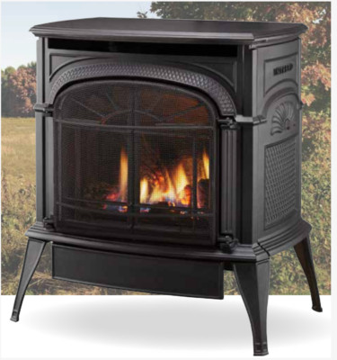Vermont Castings Intrepid Wood Stove, w/ IFT, Black, Trad Doors, INDVR ...