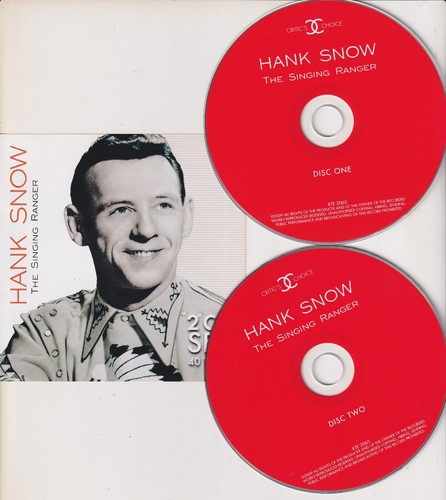 HANK SNOW The Singing Ranger (CD 2009) 2-Disc 40 Songs Country Best of ...