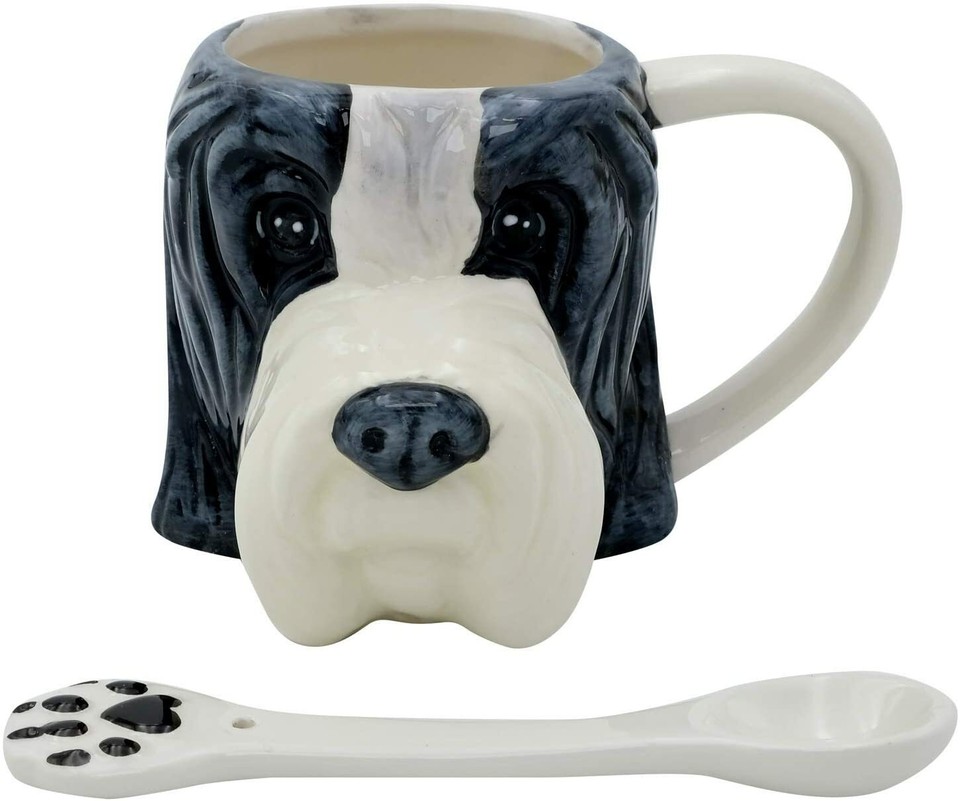 Coffee Mug Tea Ceramic Cup with Spoon Cute Dog Puppy Hand Made | eBay