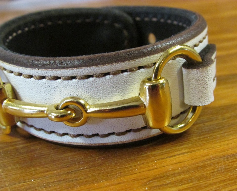 Equestrian Leather Snaffle Bit Bracelet Cuff 9" USA Amish Made | eBay