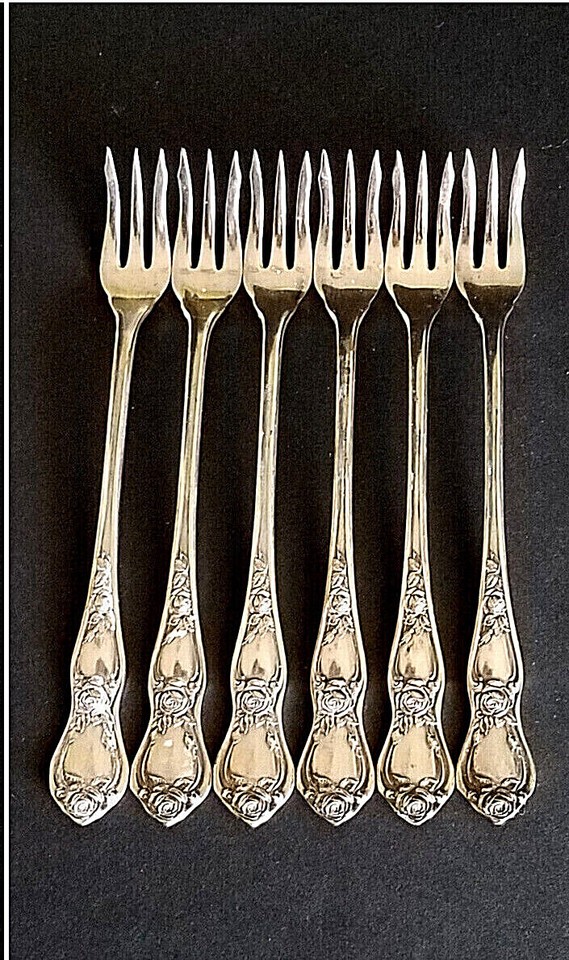 1903 ROSE Silverplate Flatware, Ornate Floral RC Co Butter Spread ...
