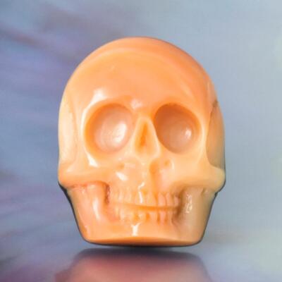 Skull Design Cabochon Carved Black Mother-of-Pearl & Paua Abalone Shell ...