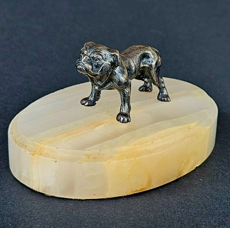 Antique 1907 Sampson & Mordan Sheffield 925 Sterling Silver Bulldog ...