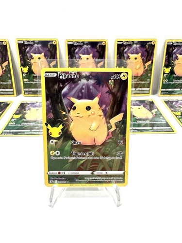 Pikachu Red Cheeks 005/025 Full Art Holo Rare 25th Celebrations PACK ...
