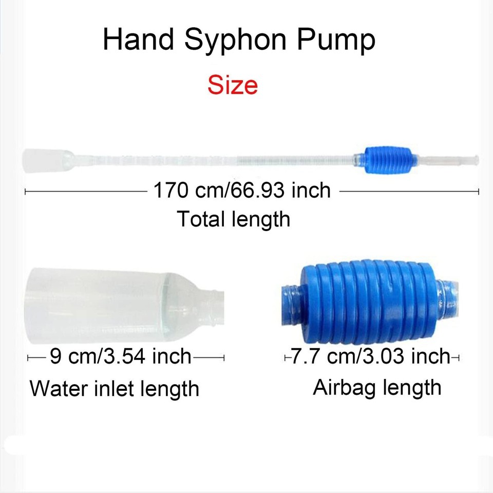Hand Syphon Pump Aquarium Fish Tank Water Drain Gravel Cleaner Siphon ...