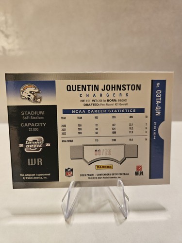 2023 Contenders Optic Quentin Johnston Throwback Rookie Ticket Prizm ...