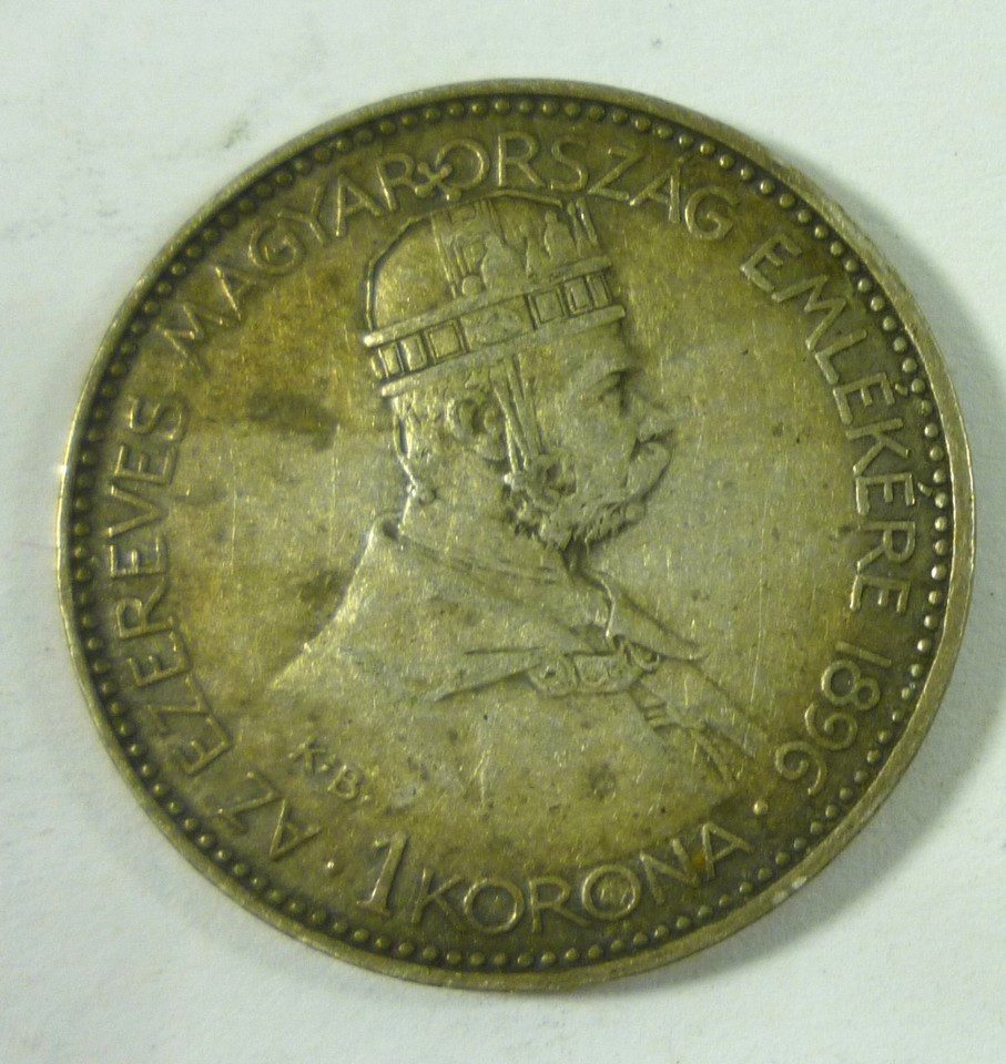 1896 Hungary Silver Coin 1 Korona Millennium | eBay