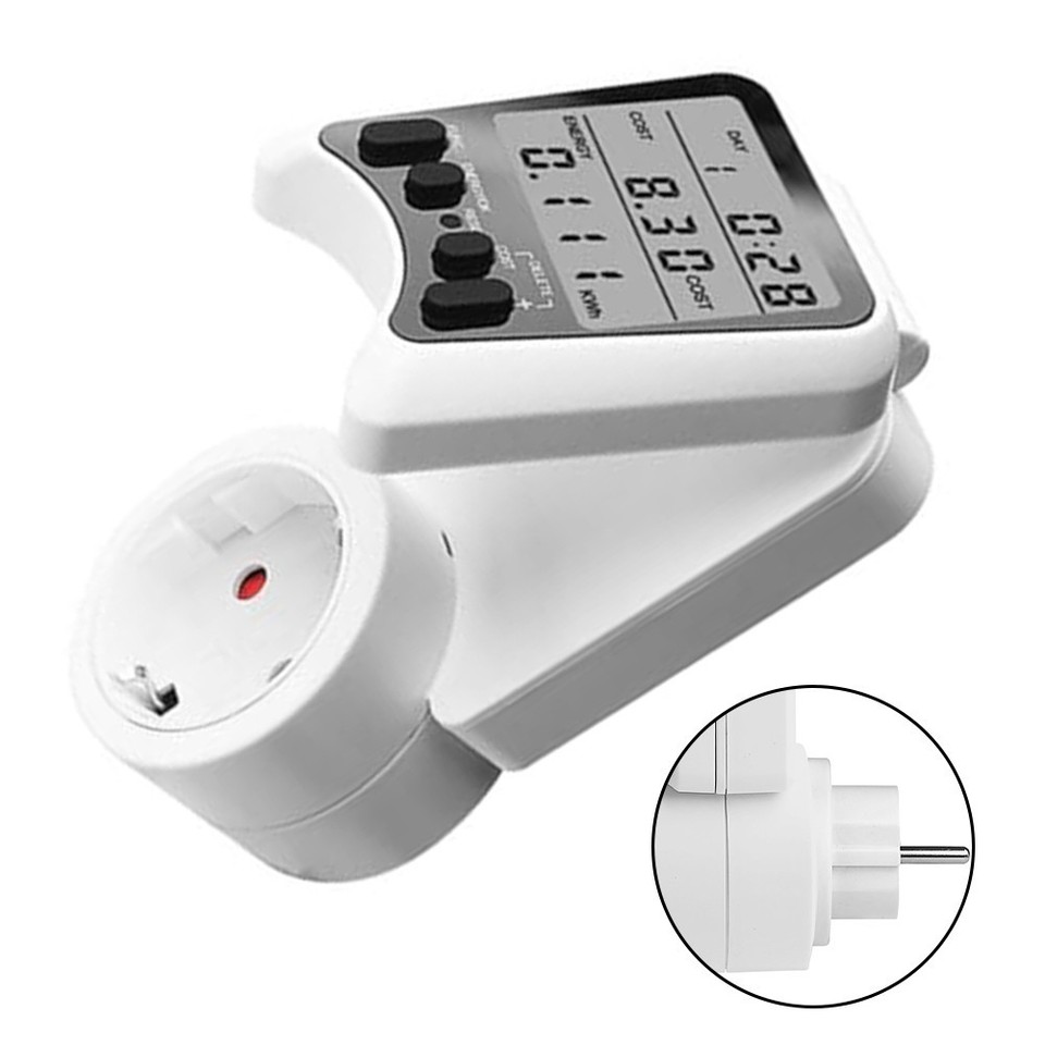 Power Meter Socket Real-time Consumption Readout Two-tariff Measurement ...