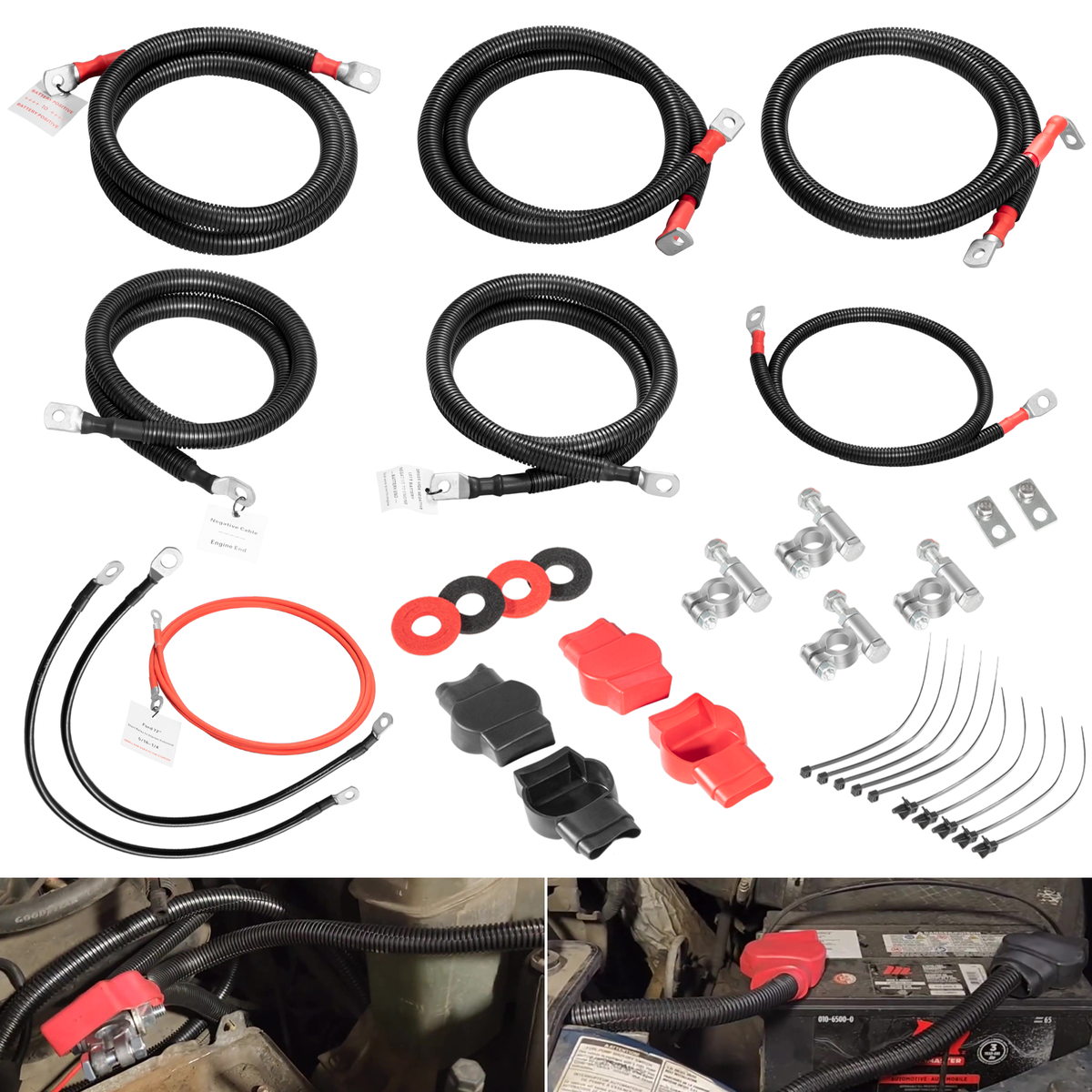 Battery Cables With Terminals 2298-90 Battery Cable Kit For Ford F250 ...