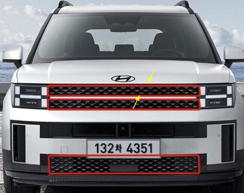 OEM 86351-P6120TRC GRILLE ASSY-RADIATOR UPR Blk for Hyundai Santa Fe ...